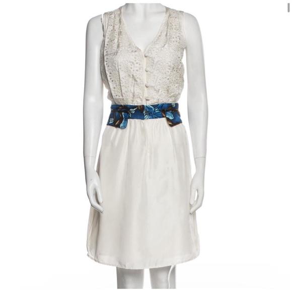 Mayle | Dresses | Nwt Mayle Blue And Cream 0 Silk Eyelet Sundress Size ...